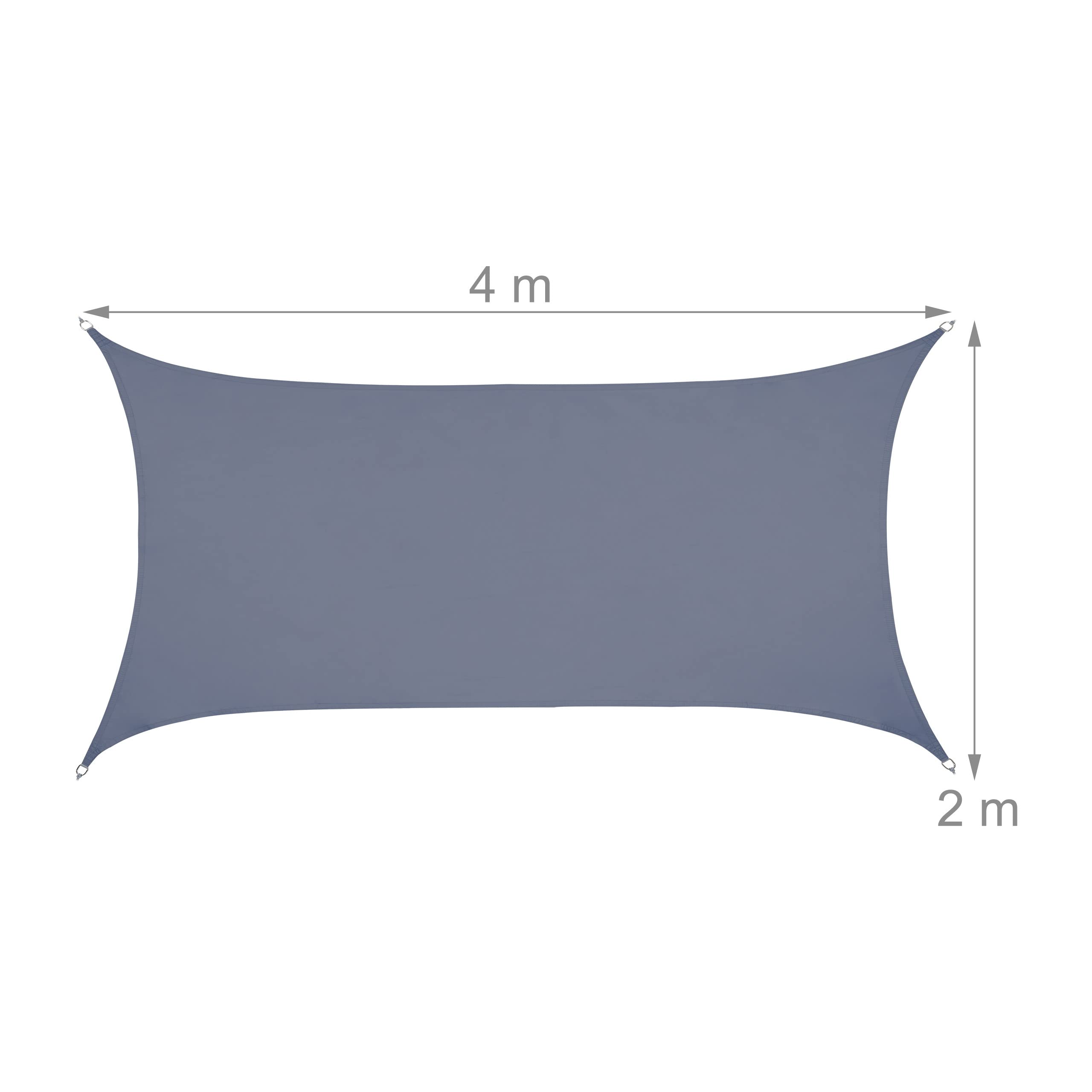 Relaxdays Sun Sail Shade Rectangular, PES Fabric, UV Protection, Canopy ...