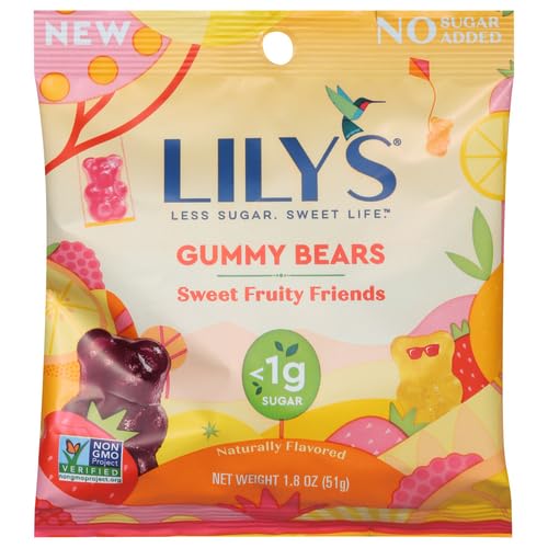 Amazon.com : LILY'S No Sugar Added Gummy Bears Sweet Fruity Friends Peg ...