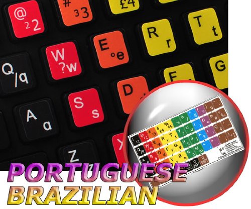 Amazon.com: LEARNING PORTUGUESE BRAZILIAN COLORED KEYBOARD STICKERS ...
