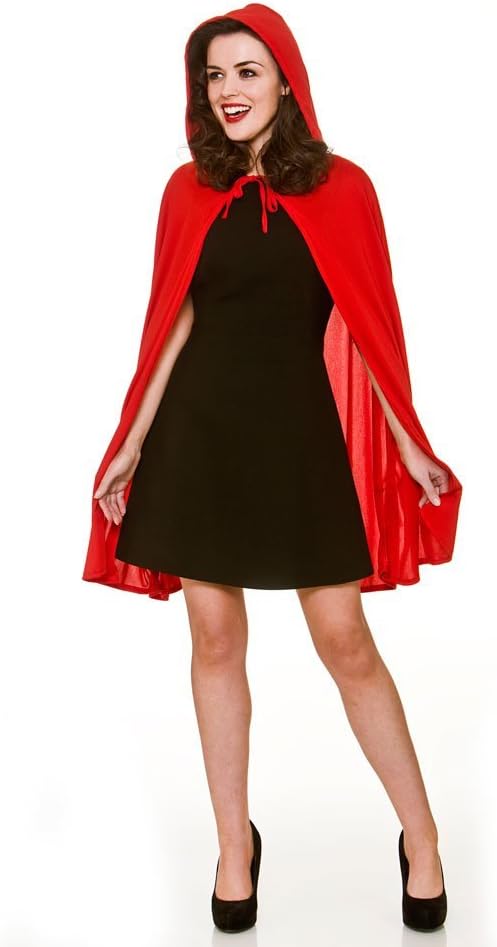Wicked Costumes Adult Womens Red Short Hooded Cape (One Size) : Amazon ...