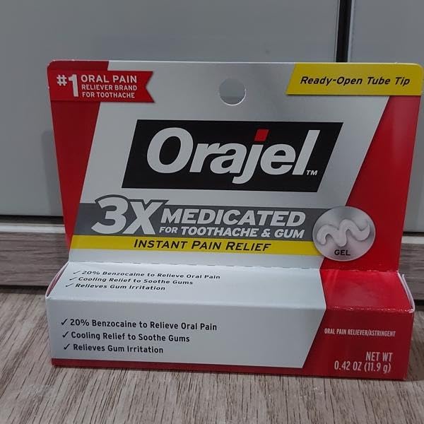 Amazon.com: Orajel 3X for Toothache & Gum Pain: Maximum Gel Tube 0.42oz ...