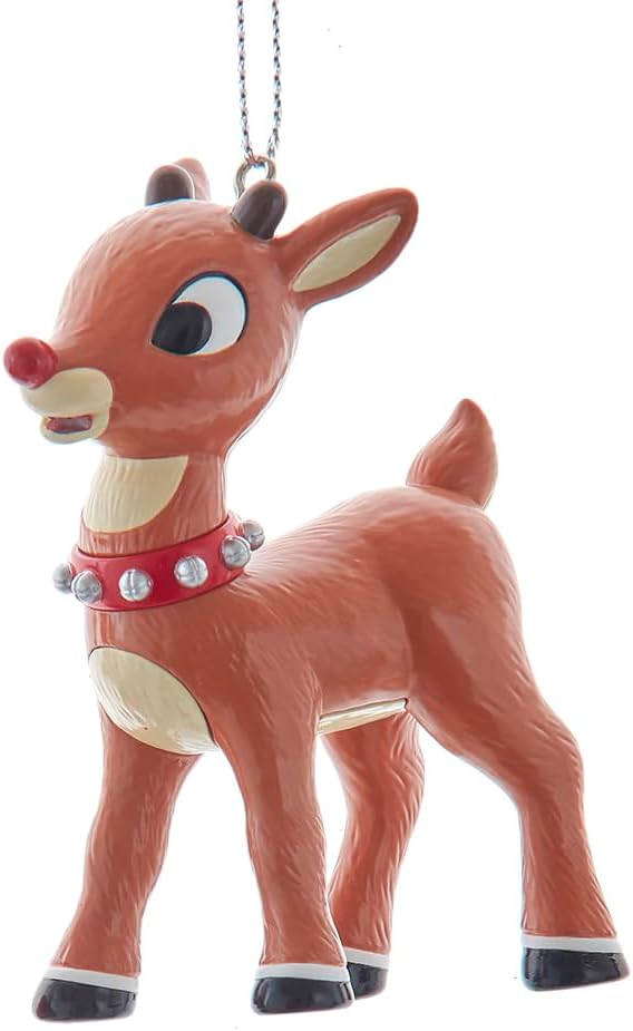 Amazon.com: Kurt Adler Rudolph The Red Nose Reindeer® Rudolph Ornament ...