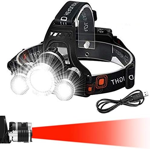 LED Head Torch, Rechargeable Super Bright Headlamp , 18000 Lumen Light ...