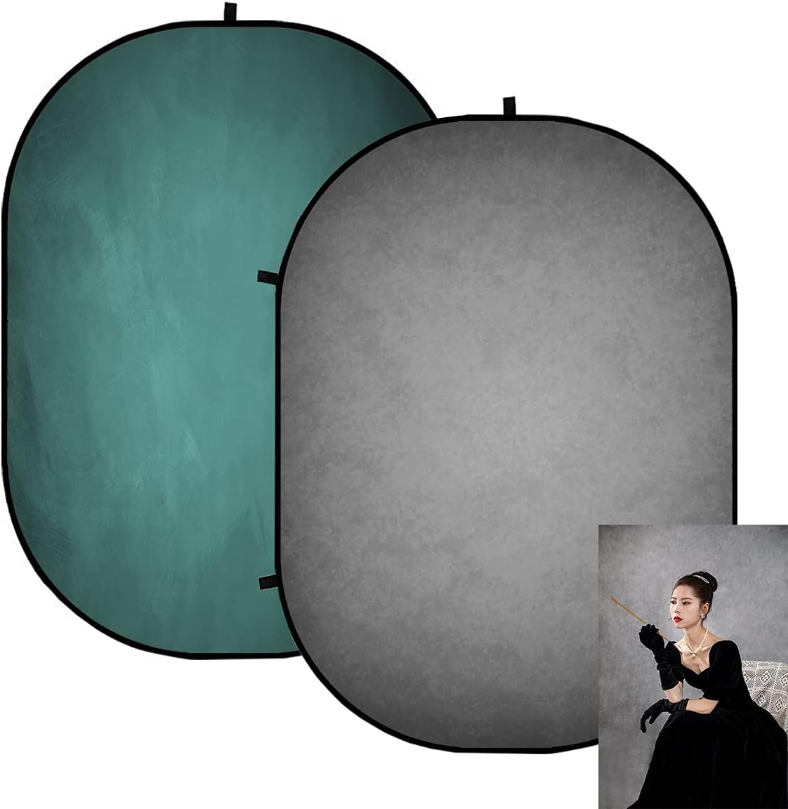 Amazon.com : Kate 5x6.5ft(1.5x2m) Collapsible Backdrop Black Blue ...