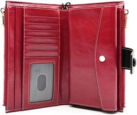 Amazon.com: ANDOILT Wallet Women Men RFID Blocking Genuine Leather ...
