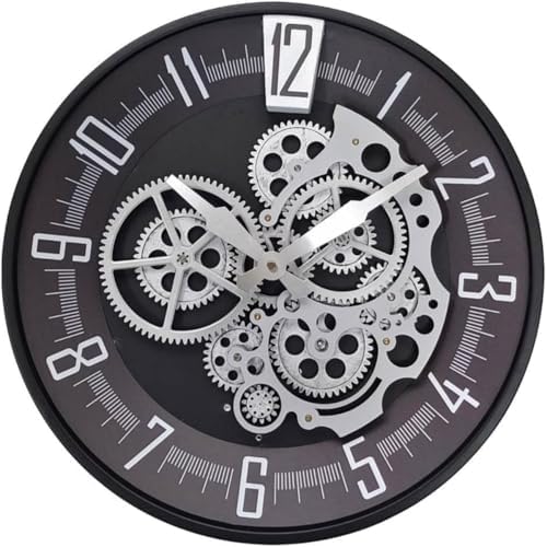 Amazon.com: BORDSTRACT 3D Modern Large Wall Art Rotating Gear Clock ...