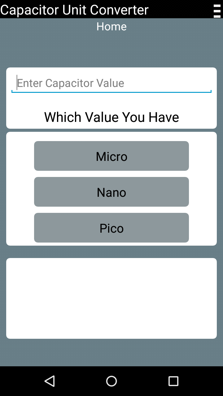 Aplicación Capacitor Unit Converter en Amazon Appstore