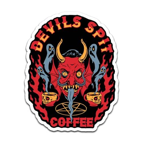 Amazon.com: 4" Coffee Drinker Devils Spit Coffee Sticker Goth Demon ...