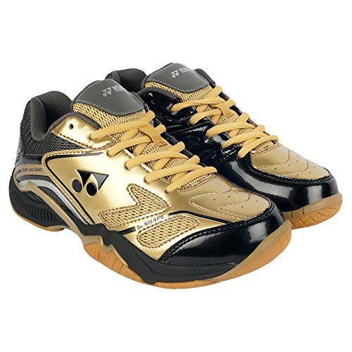Buy YONEX Gold & Grey Power Cushion Badminton Shoes for Men & Women at ...