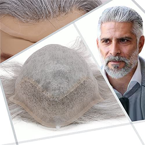 Amazon.com: Civmo Men toupee Swiss Lace Front Natural Hairline Men ...