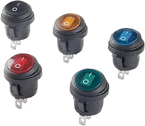 Amazon.com: PGMTDEFXJO Rocker Round Switches Power Button Switch Red ...