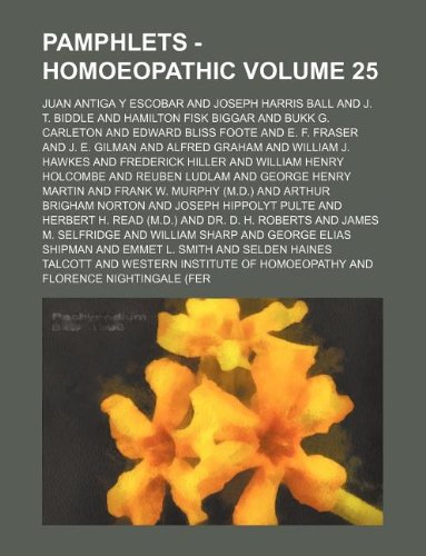 Pamphlets - homoeopathic Volume 25 | Amazon.com.br