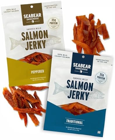 Amazon.com: SeaBear Variety Traditional + Peppered Wild King Salmon ...