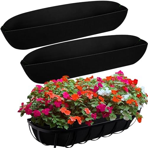 Amazon.com: CoscosX 6 Pcs 24 Inch Black Planter Basket Liners Fabric ...