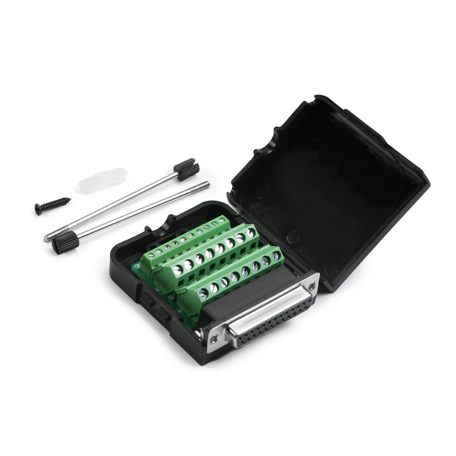 Fielect D-sub DB25 Breakout Board Connector with Case 25 Pin 2-Row ...