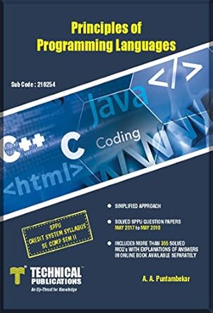 Principles of Programming Languages for Offline Exam- SPPU (SE Comp Sem ...