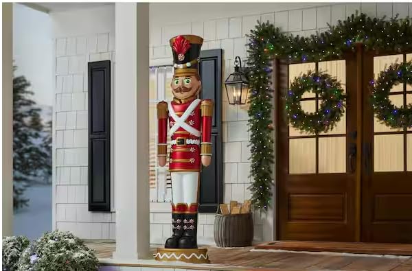 Amazon.com: 6-Ft LED Candy Soldier Nutcracker with Music – Indoor/Outdoor Christmas Decoration ...