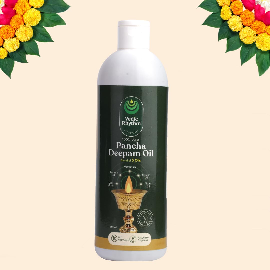Vedic Rhythm Pancha Deepam Oil - (500 ml) / Til Oil/Pooja Oil/Lamp Oil ...