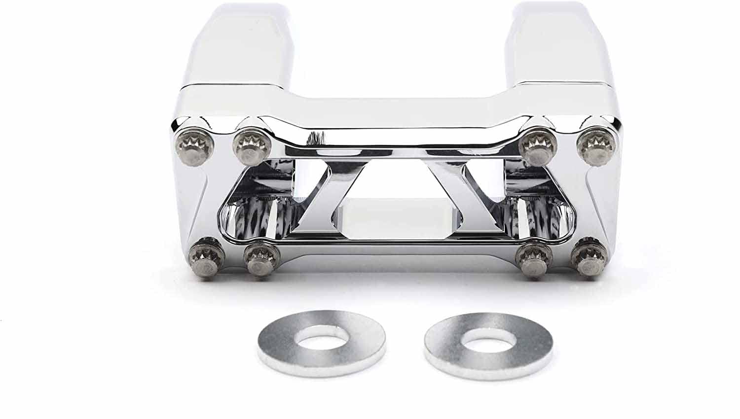 TIGERSGATE Chrome 14 Inch Pullback Riser 1" Handlebar Clamp Compatible ...