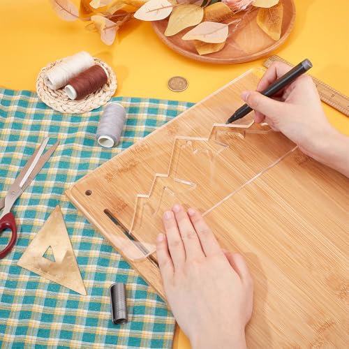 BENECREAT Mountain Clear Acrylic Router Inlay Template, Woodworking ...