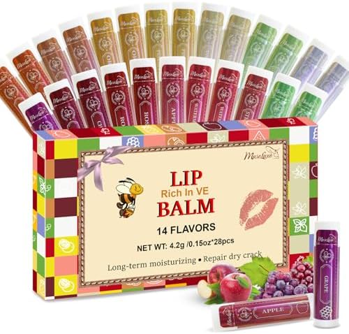 Amazon.com : 28 Pack Lip Balm,Natural Lip Balm Bulk with Vitamin E and ...