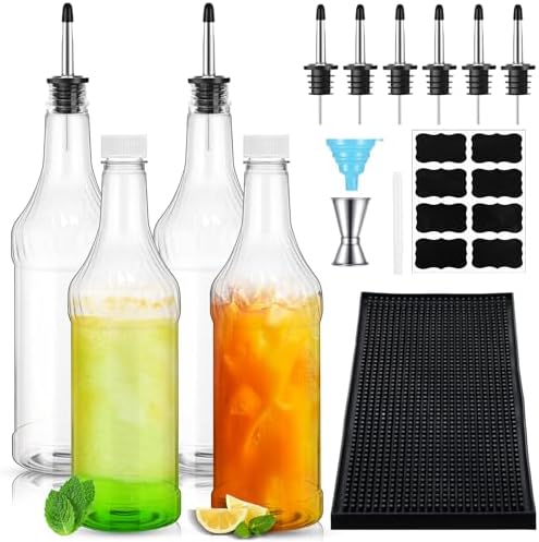 Amazon.com: RimCereal 16 Pieces 32 oz Plastic Long Neck Bottles with ...