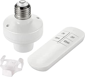 QIACHIP Wireless Remote Control Light Socket E26 E27 Bulb Base Holder ...