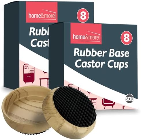 SOL 4pk Rubber Base Castor Cups - Non-Slip Furniture Protectors for ...