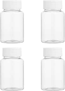 4 PCS Clear Pill Pot Plastic Pill Bottles, 80 ml Pill Bottle, Storing ...