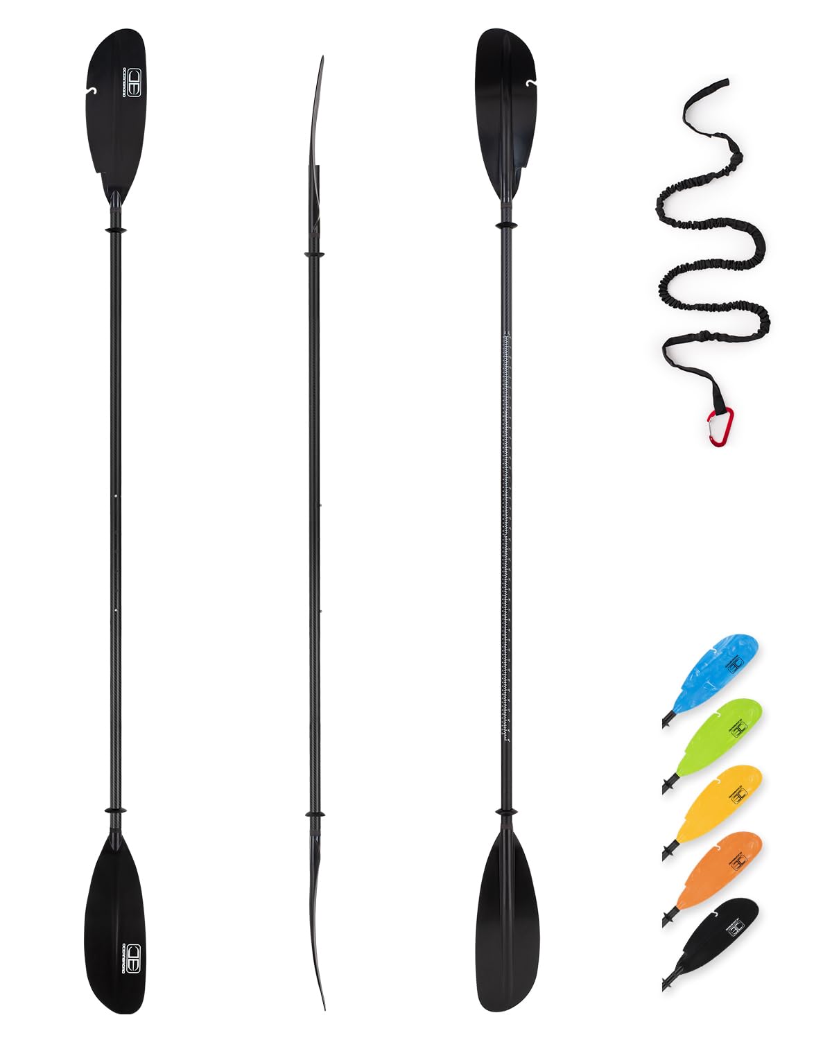 OCEANBROAD Adjustable Carbon Fishing Kayak Paddle - 94in/240cm-98in ...