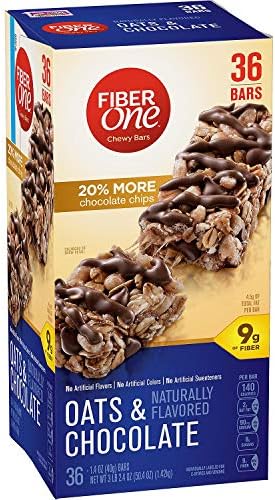 Amazon.com: Fiber One Oats & Chocolate Granola Bars, 128 Count ...