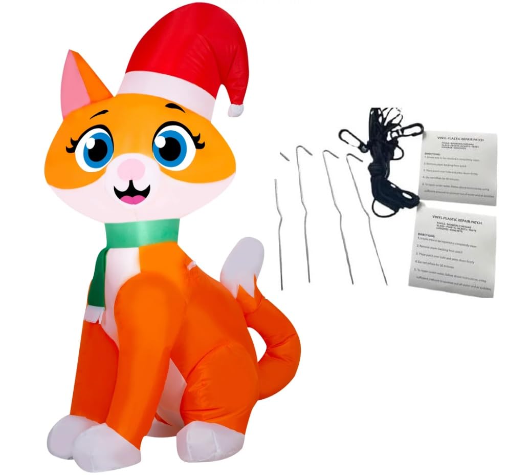 Amazon.com: Christmas Inflatable Kitten 3.5 Foot LED Lighted Holiday ...