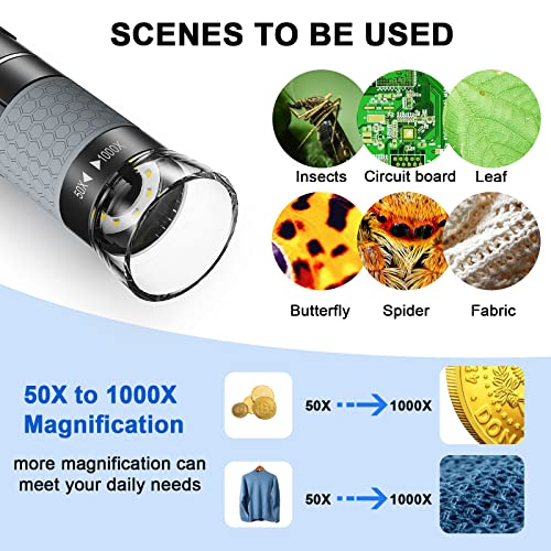 Snapklik.com : 4K WiFi Digital Microscope, 50-1000X USB Handheld ...