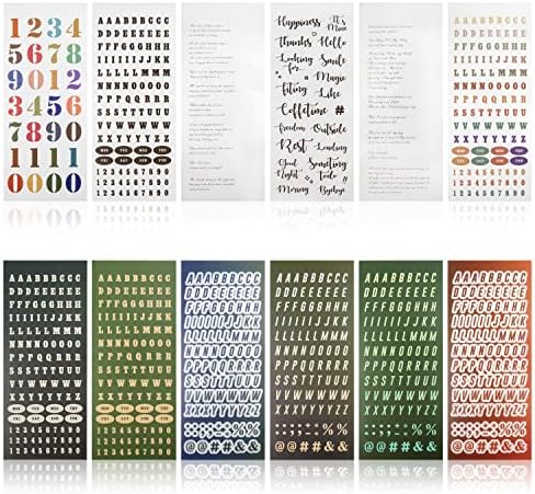 LuckyMoon 12 Sheets Mini Alphabet and Number Stickers, 928pcs Self ...