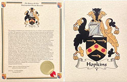 Amazon.com: Hopkins - Coat of Arms and Last Name History - 8.5x11 Print ...