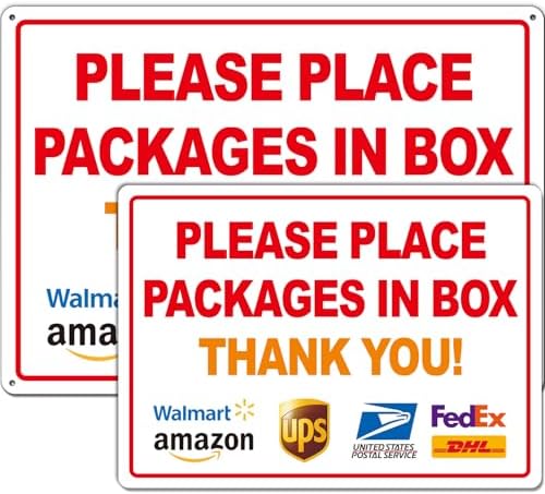 Amazon.com : Please Leave Packages and Deliveries In Box Sign, Self ...
