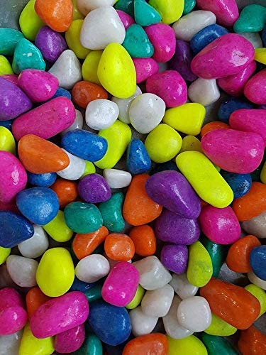 LICAN Multi Colour Candy Pebbles for Aquarium Fish Tank Garden & Home ...