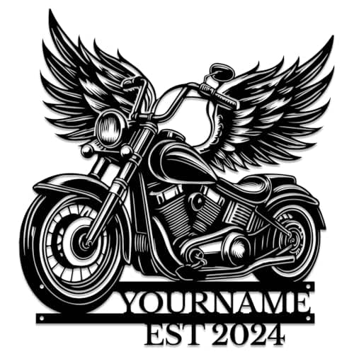 Amazon.com: Motorcycle Garage Art Metal Signs,Custom Motorcycle Metal ...