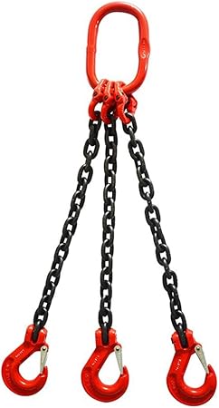 Amazon.com: 3 Way Lifting Chain Sling with Sling Hooks, Sling Chain for ...