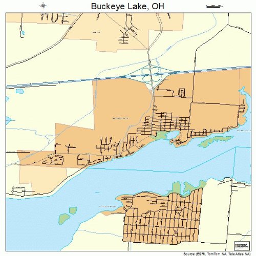 Amazon.com : Large Street & Road Map of Buckeye Lake, Ohio OH - Printed ...