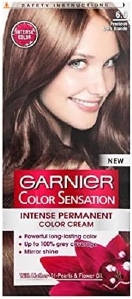 Garnier Color Sensation Blonde Hair Dye Permanent 6.0 Precious Dark ...