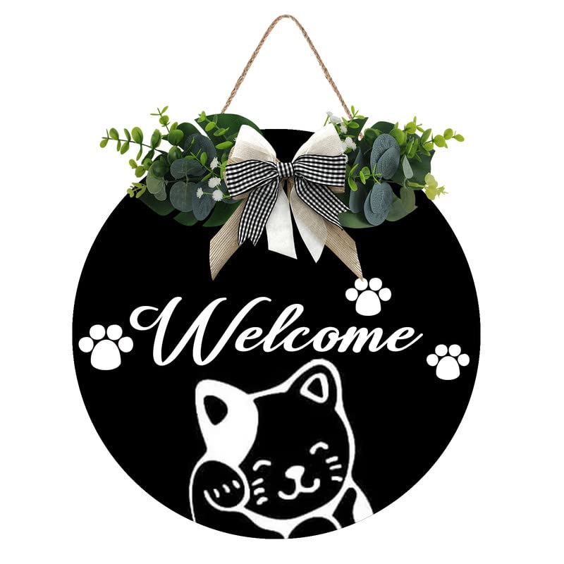 Amazon.com: Cat Welcome Sign for Front Door Hope You Like Cat Sign with ...