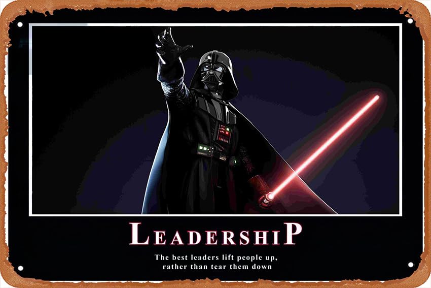 Amazon.com : Darth Vader "Leadership" Poster Vintage Metal Tin Sign 12X8 Inch Poster Cafe Bar ...