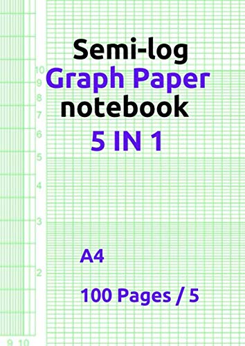 Semi log graph paper notebook 5 IN 1: Semi log graph paper 1 cycles ...