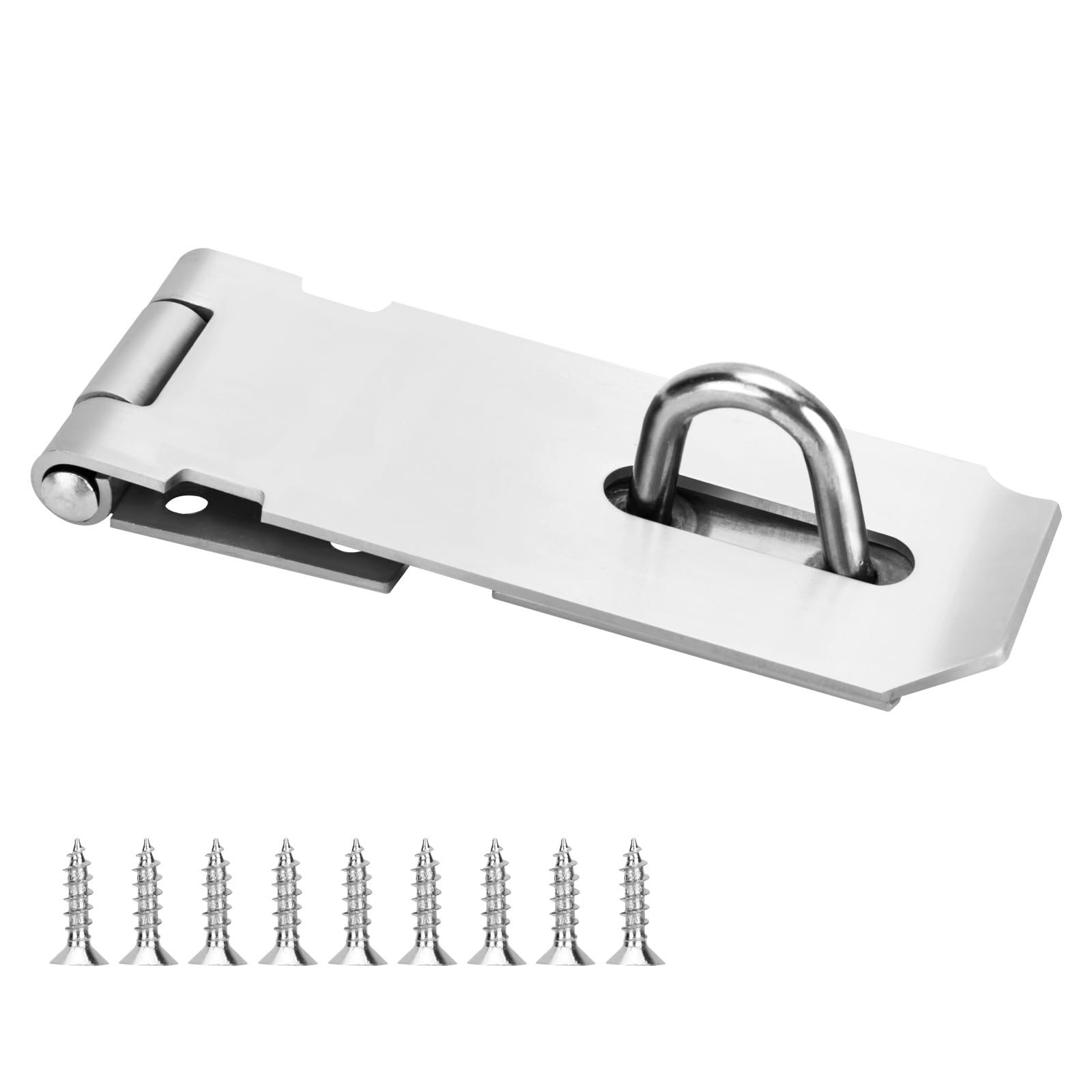 Quality Life 4in Gate Hasp Latch Lock Stainless Steel, Door Safety ...