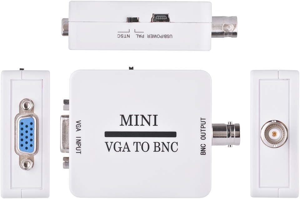 Mini HD VGA to BNC Video Converter, VGA to BNC Video Adapter Powered by ...