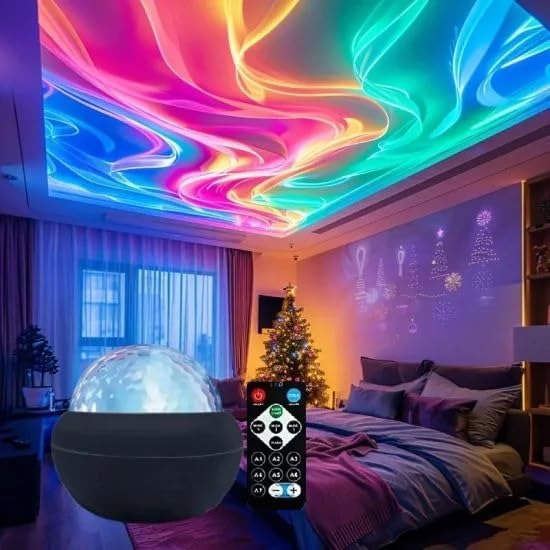 Buy LED Galaxy Projector Light with Remote Control, Multi-Color Aurora ...