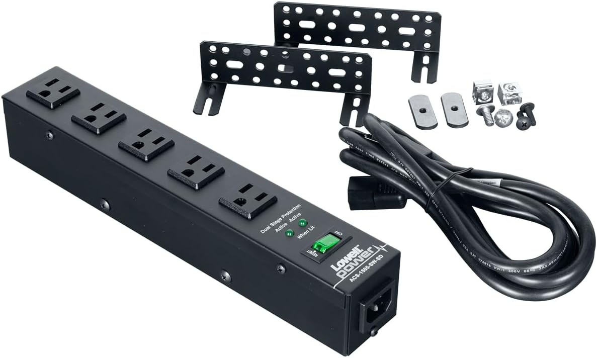 Amazon.com: Lowell ACS-1505-SW-SD 12-Inch Power Strip with 5 (15A ...