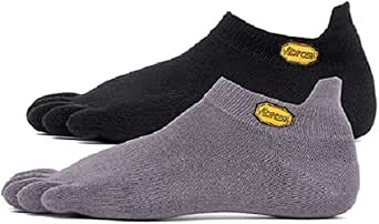 Amazon.com: Vibram Athletic No Show Toe Socks, Black/Grey, Size Small ...