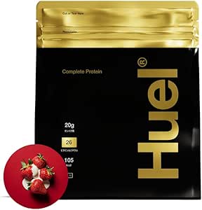 Amazon.co.jp: Huel（ヒュエル）完全栄養プロテイン 1.51kg 52食 エンドウ豆プロテイン使用 ストロベリークリーム味 たんぱく質20g ビタミン＆ミネラル26種 タイパ食 ...